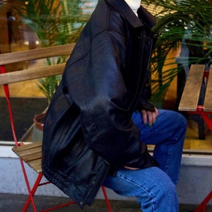 90s Retro Jacket Vintage Leather Jacket Oversized Leather - Etsy