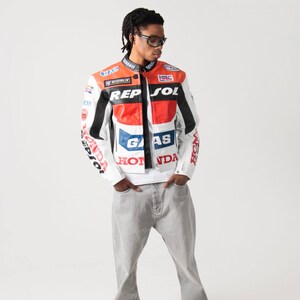 Racer Leather Jacket, Y2K Leather Jacket, NASCAR Leather Jacket, Racer ...