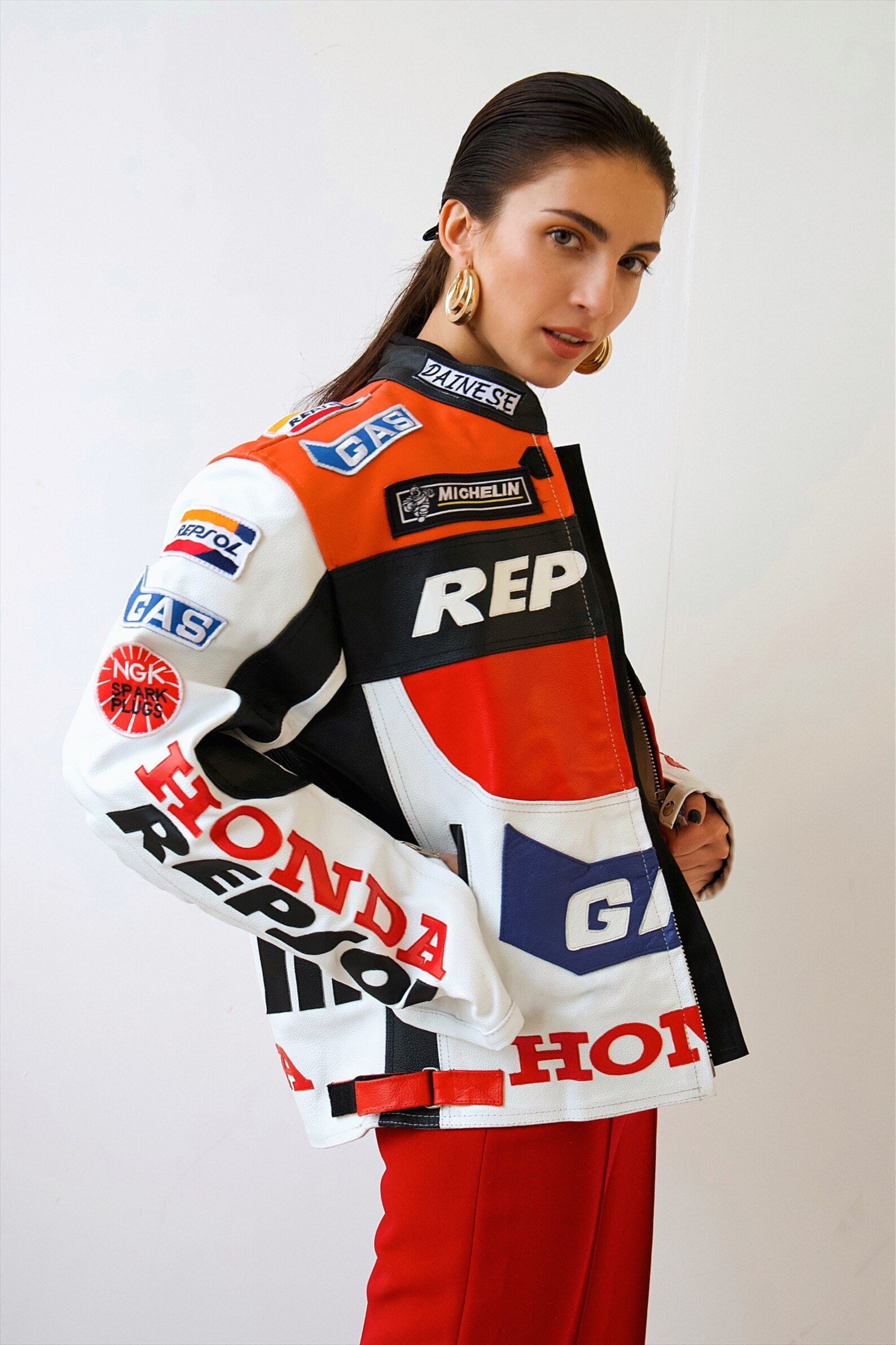 Oversized Retro Jacket Racer Leather Jacket Y2K Oversized - Etsy