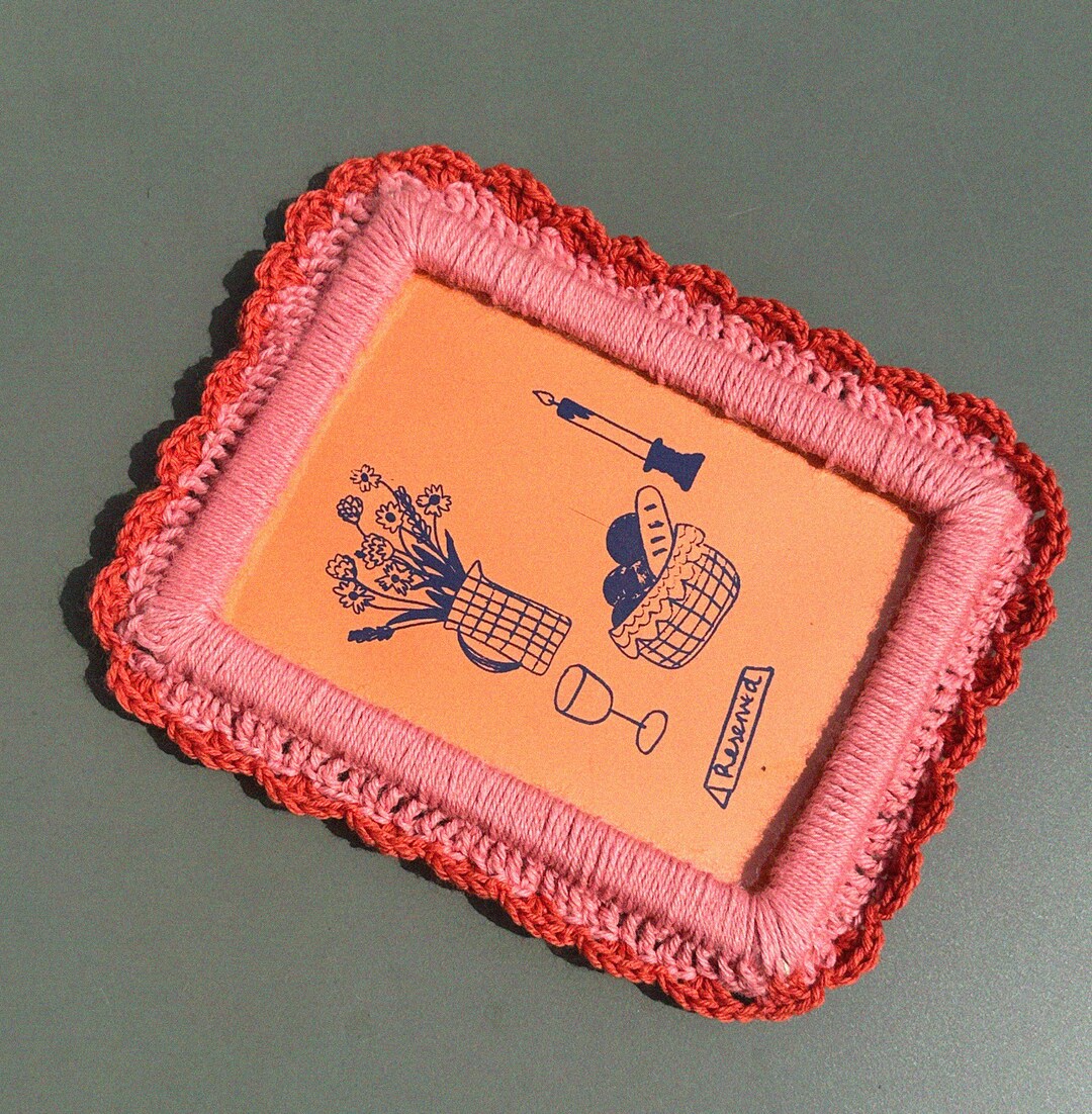 Crochet Framed Illustrated Dinner Print// 13x18cm / Small Ruffle ...