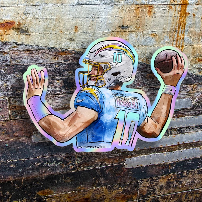 Justin Herbert Holographic Sticker - Etsy