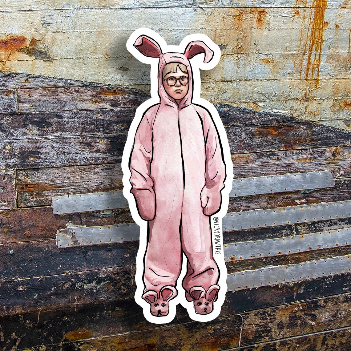 Ralphie Bunny Sticker - Etsy