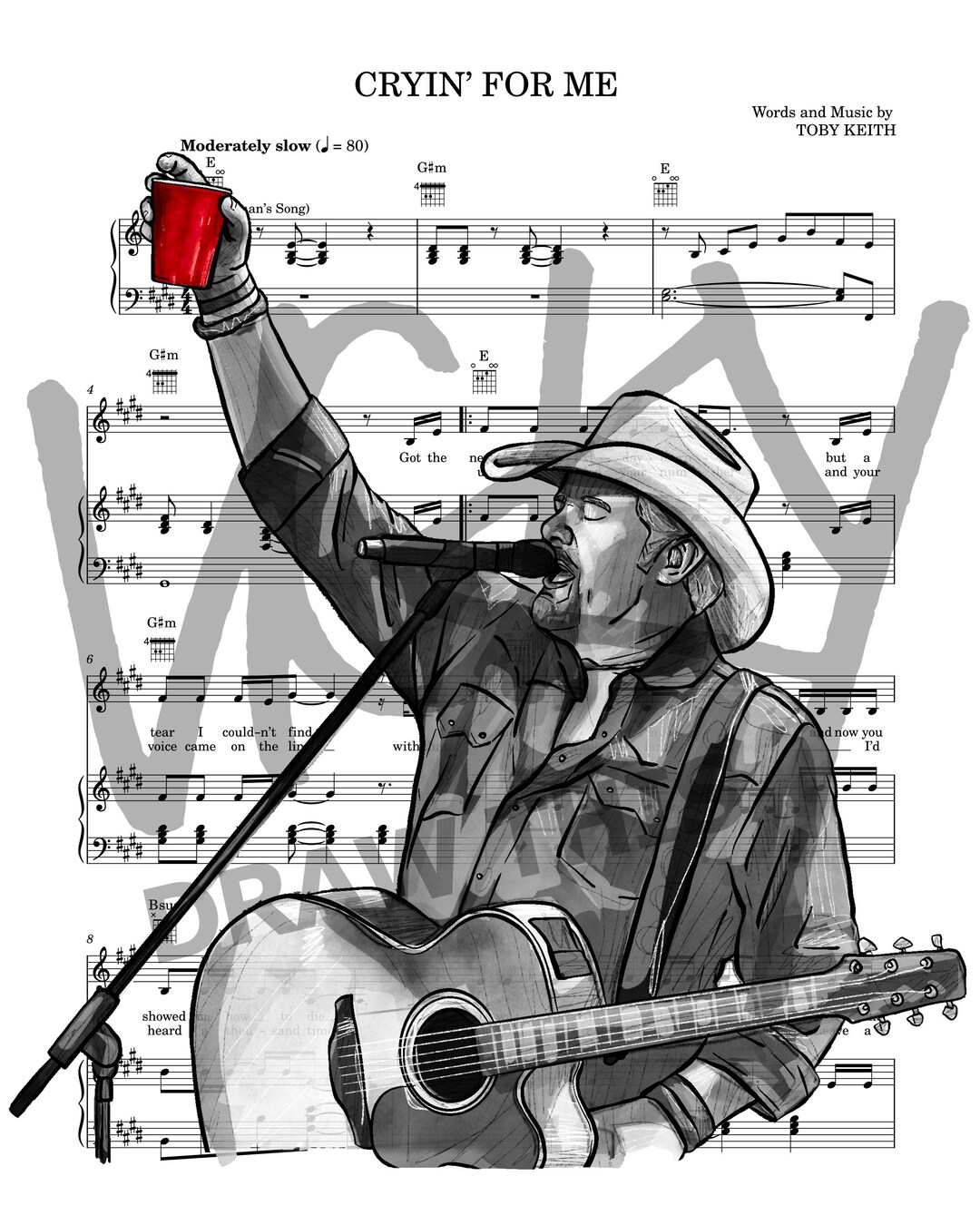 Toby Keith Art Print - Etsy