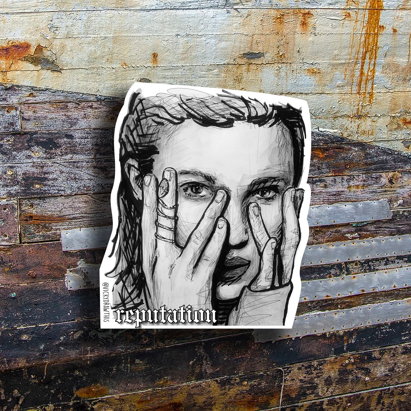 Taylor Swift Reputation Text Sticker - Etsy