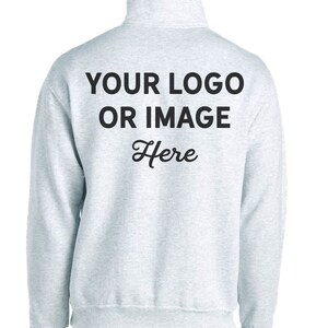 PRINTED Custom Business Logo Quarter Zip Sweatshirt, Custom Quarter Zip ...