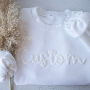 Custom Embossed Sweatshirt, Personalized Puffy Sweatshirt, Customized ...