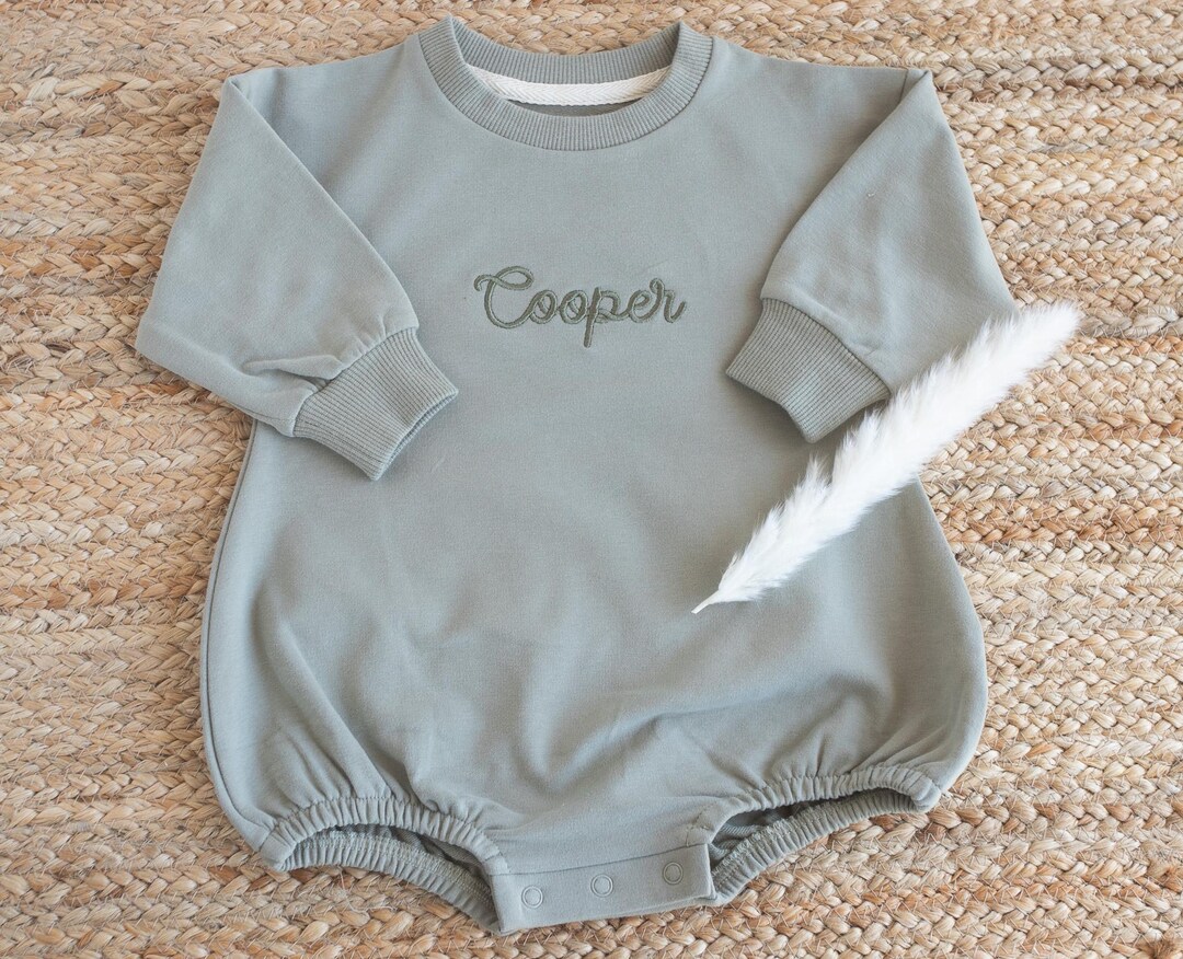Personalized Baby Romper, Custom Embroidered Sweatshirt Romper ...