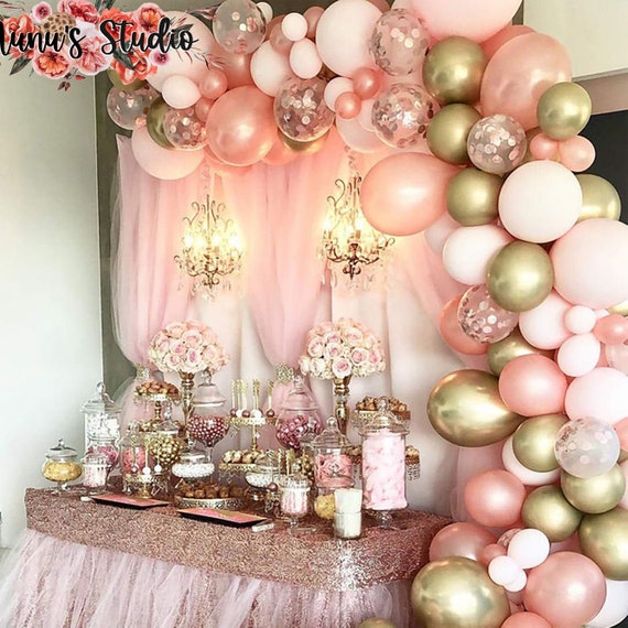 Blush Pink Rose Gold Balloon Garland Kit Ballon Arch Kit - Etsy