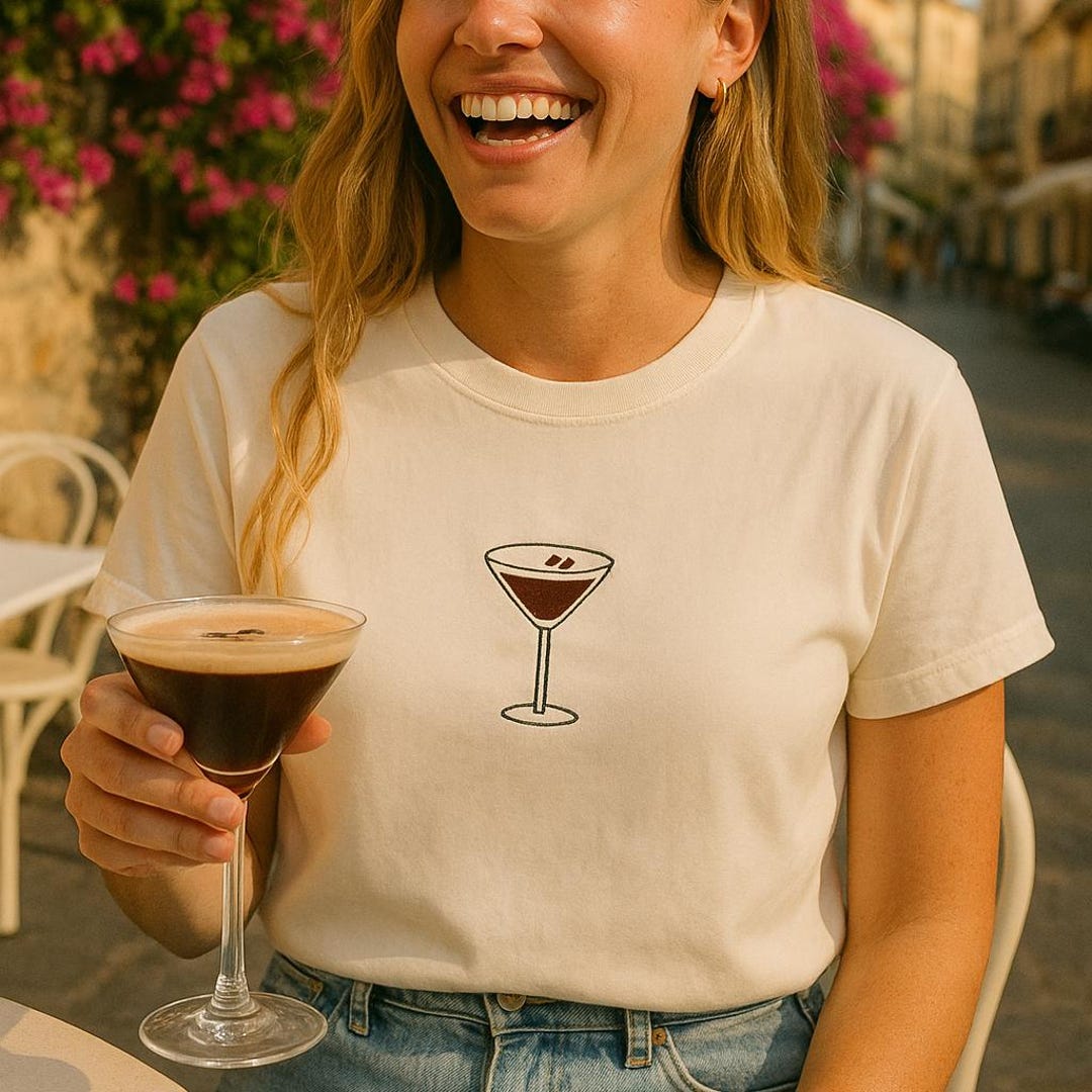 Embroidered Espresso Martini T-shirt, Embroidered Comfort Colors Tee ...
