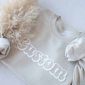 Custom Embossed Sweatshirt, Personalized Puffy Sweatshirt, Customized ...