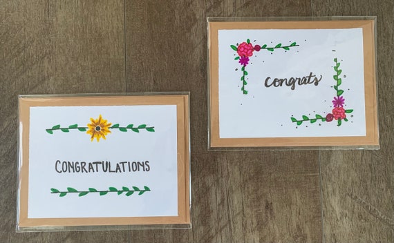 Bundle/set of 2 Congratulation Cards | Etsy