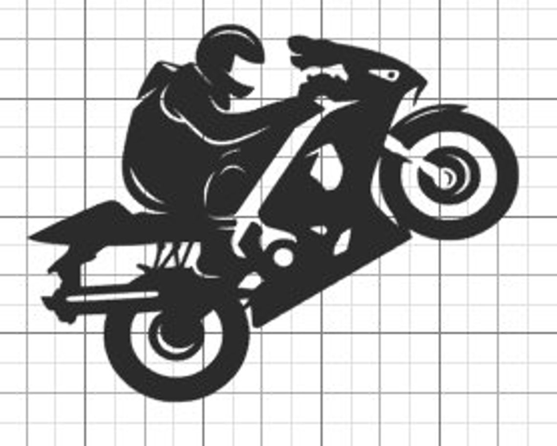 Motorcycle Wheelie Vinyl Decal, Multi Purpose Decal, Laptop Sticker ...