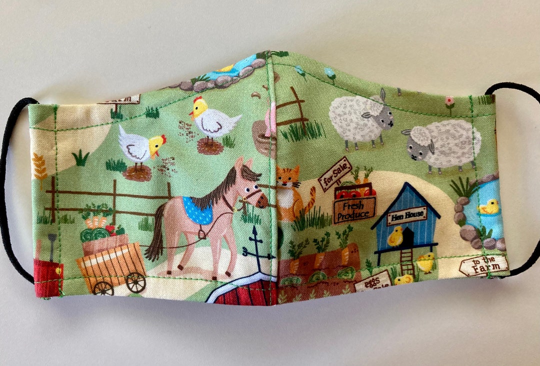 Childs Face Mask Farm Face Mask Kids Face Mask - Etsy