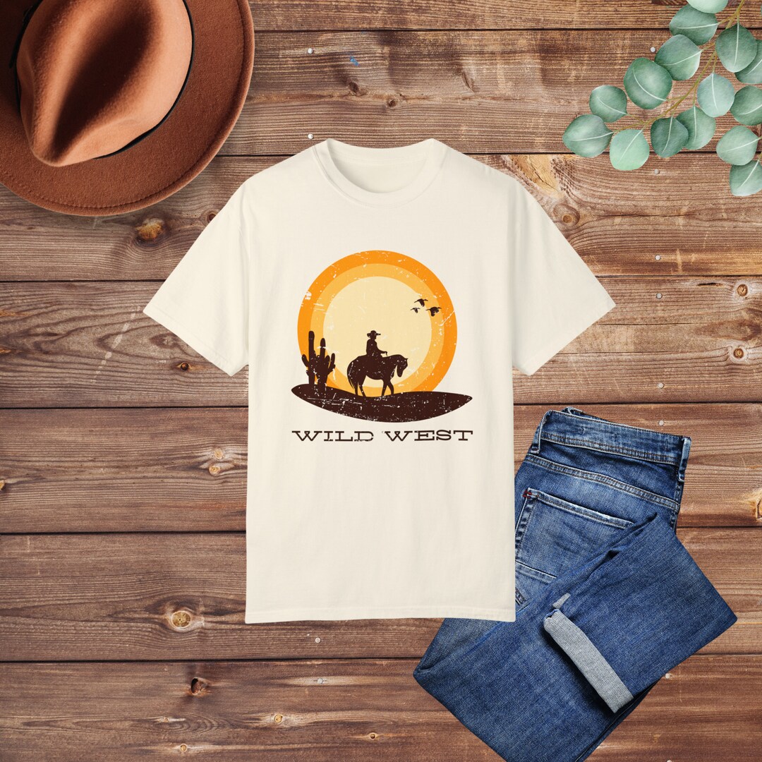 Wild West Cowboy Shirt, Desert Cowboy Tee, Sunset Desert T-shirt - Etsy