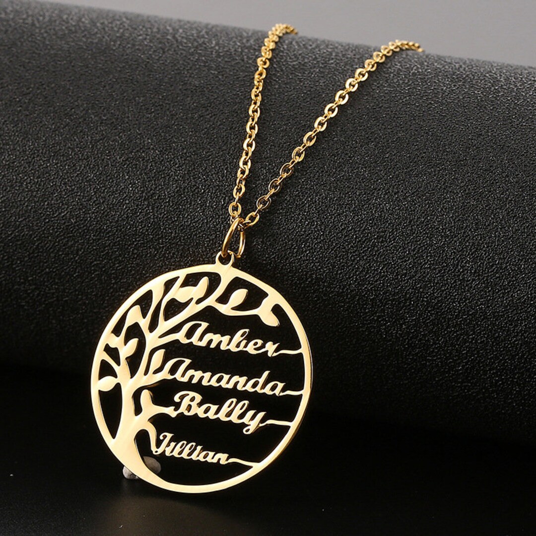 Personalized Name Tree Necklace Valentine Gifts Mother Day Gifts - Etsy