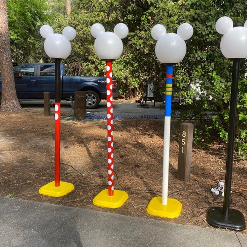 Short Post Mickey Lamp With Multi-color LED Lights Short Post - Etsy