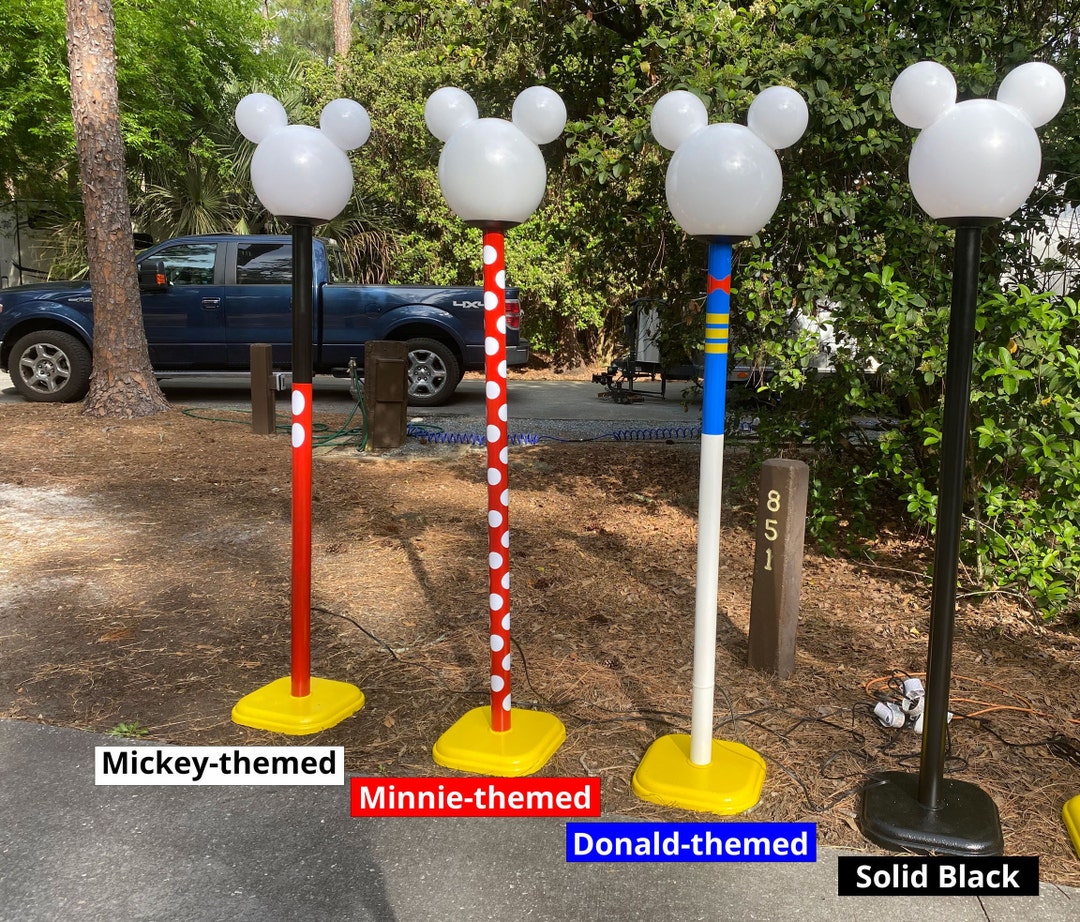 Mickey Lamp W/ Multi-color LED Lights Post & Base FREE Local Hand ...