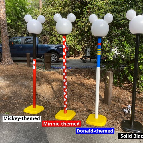 Short Post Mickey Lamp With Multi-color LED Lights Short Post - Etsy