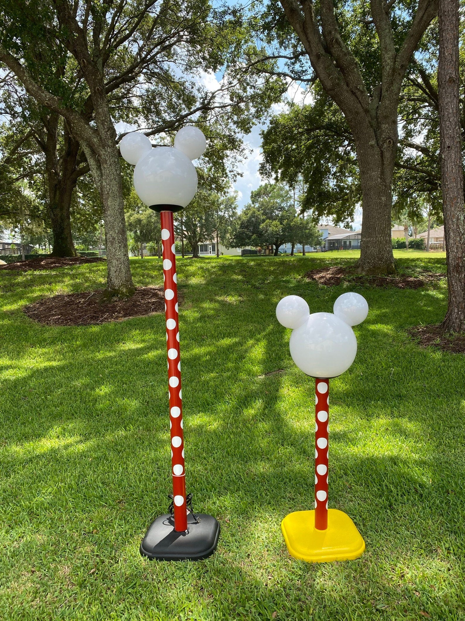 Short Post Mickey Lamp With Multi-color LED Lights, Short Pole & Base ...