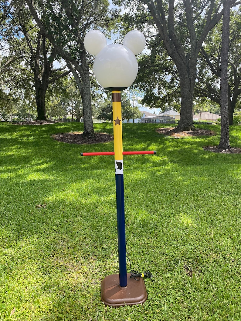 Mickey Lamp W/ Multi-color LED Lights Post & Base FREE - Etsy