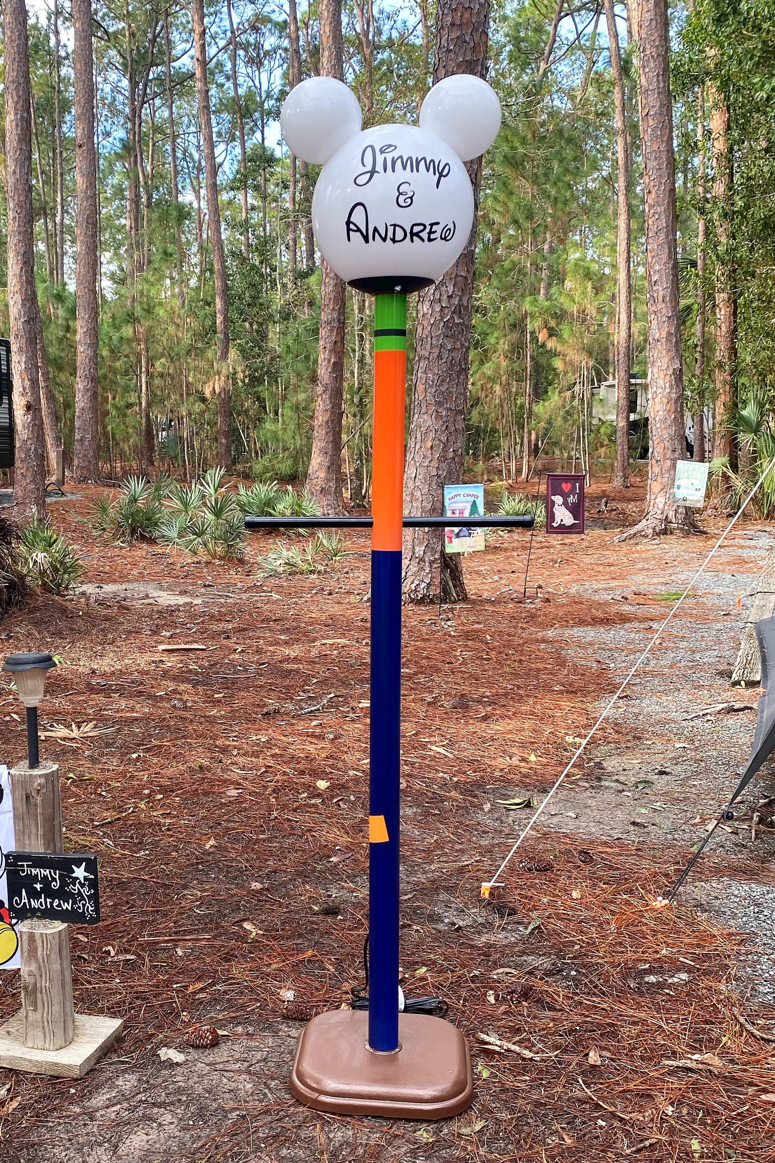 Mickey Lamp W/ Multi-color LED Lights Post & Base FREE - Etsy