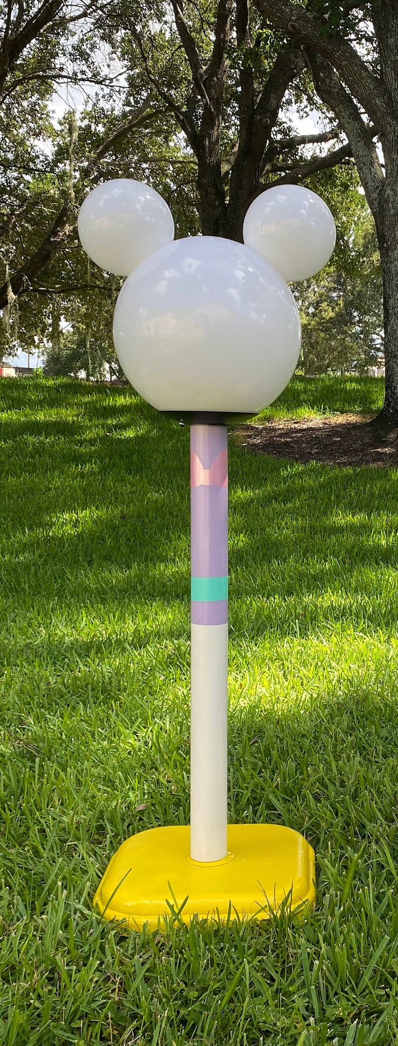 Short Post Mickey Lamp With Multi-color LED Lights, Short Pole & Base ...