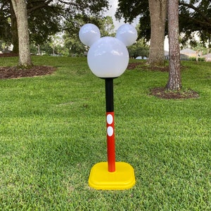 Short Post Mickey Lamp With Multi-color LED Lights, Short Pole & Base ...
