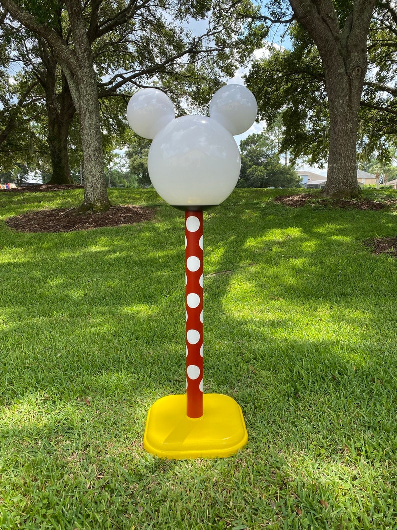 Short Post Mickey Lamp With Multi-color LED Lights, Short Pole & Base ...