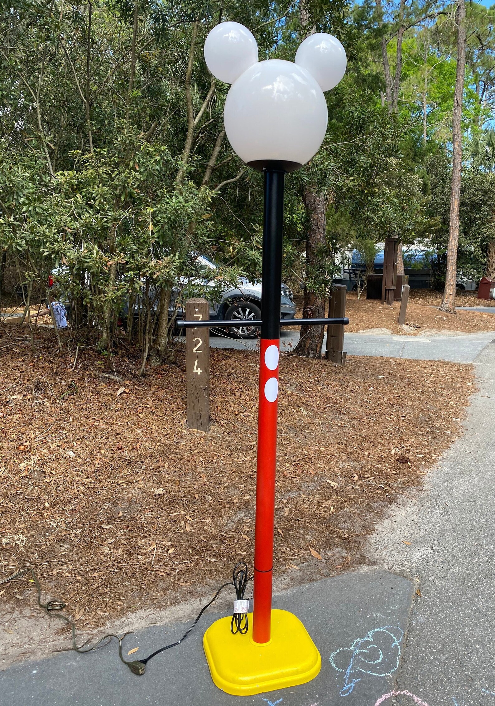 Mickey Lamp W/ Multi-color LED Lights Post & Base FREE - Etsy