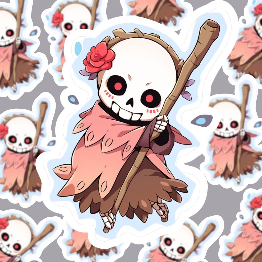 Chibi Skeleton Die-cut Sticker - Cute Halloween Decor - Adorable Fall ...
