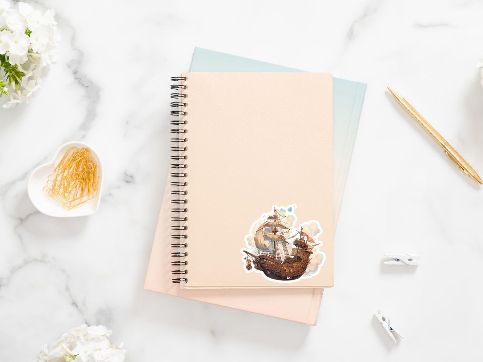 Steampunk Pirate Ship Sticker - Waterproof Vinyl Decal for Laptops ...