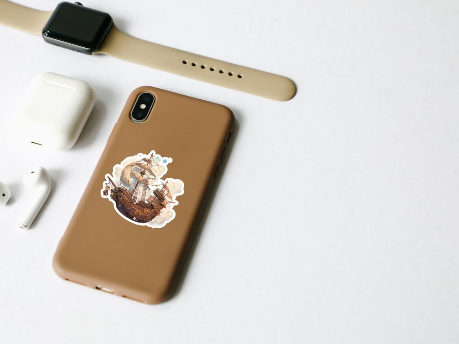 Steampunk Pirate Ship Sticker - Waterproof Vinyl Decal for Laptops ...