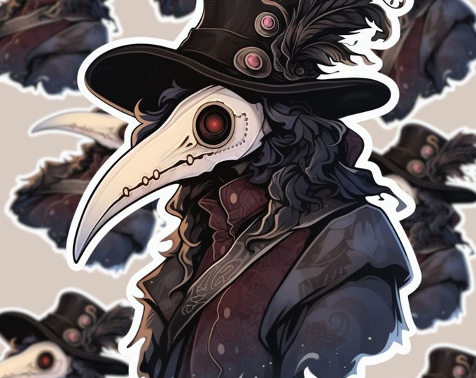 Waterproof Plague Doctor Sticker - Halloween Water Bottle Decal - Gifts ...