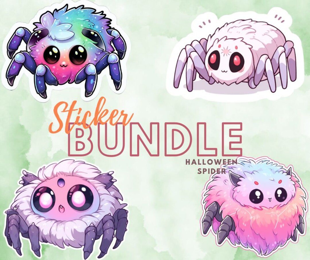 Halloween Spider Sticker Pack - Arachnid Decal Bundle - Halloween Decor ...