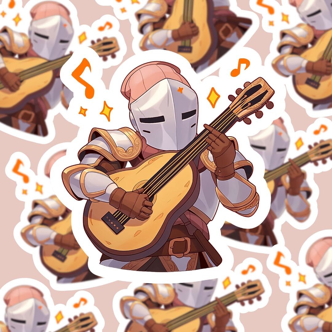Sirewashington Emote Sticker - Lute Guitar Fantasy Bard Sticker - Music ...