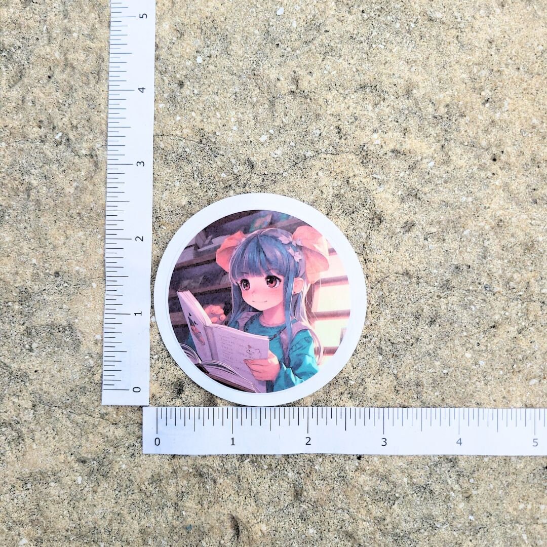 Cute Anime Girl Die-cut Sticker Kawaii Sticker Bookish - Etsy