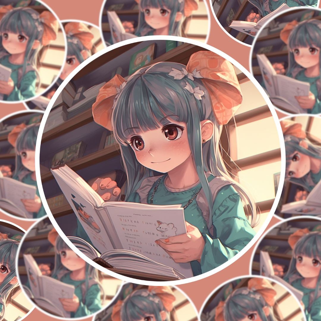 Cute Anime Girl Die-cut Sticker Kawaii Sticker Bookish Sticker Adorable ...