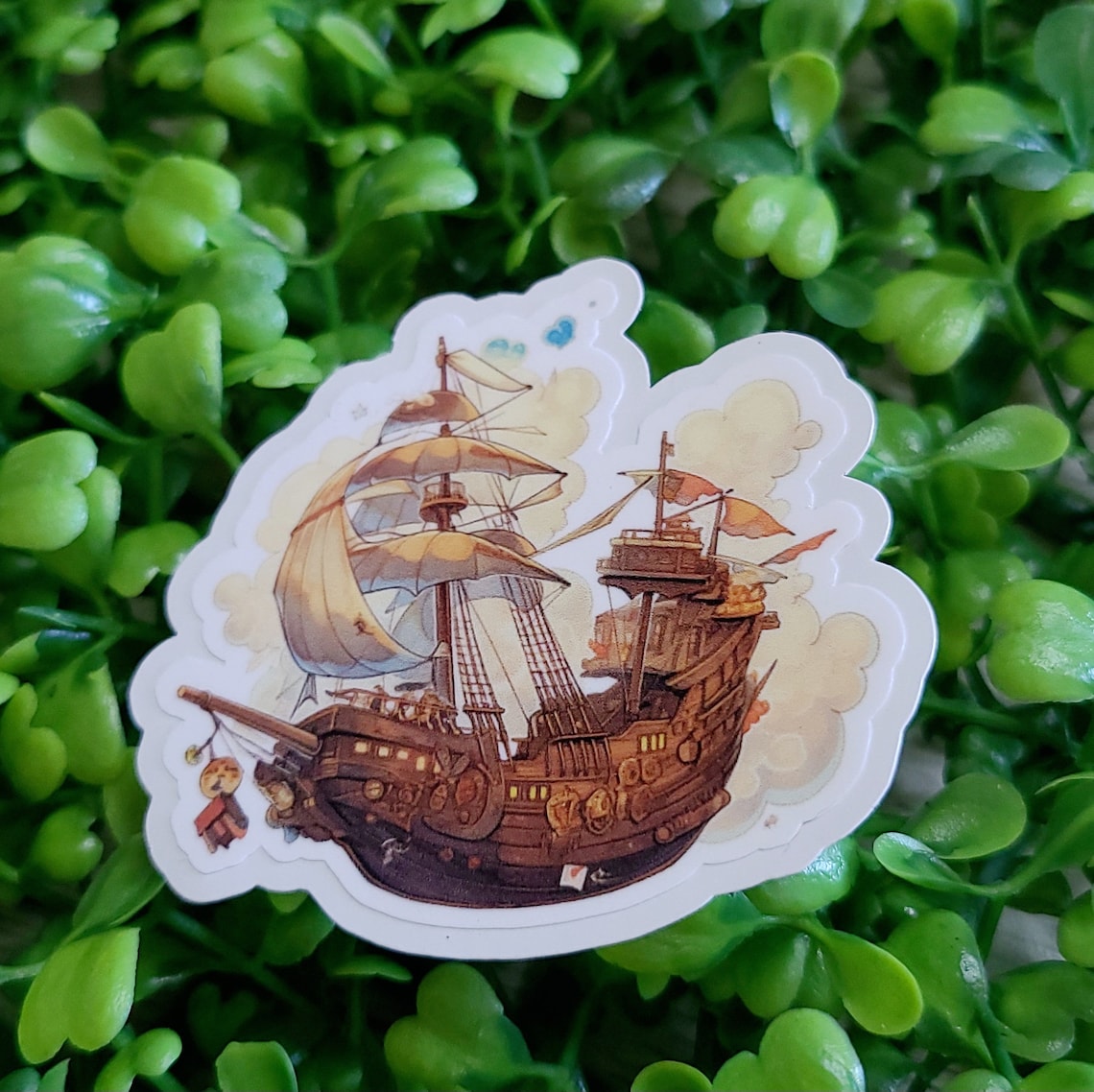 Steampunk Pirate Ship Sticker Waterproof Vinyl Decal for Laptops, Water ...