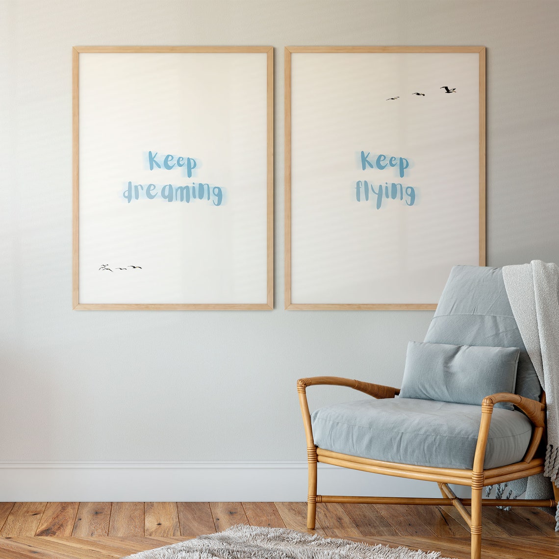 2 Piece Keep Dreaming Keep Flying Wall Art Print Set 2 Flying | Etsy