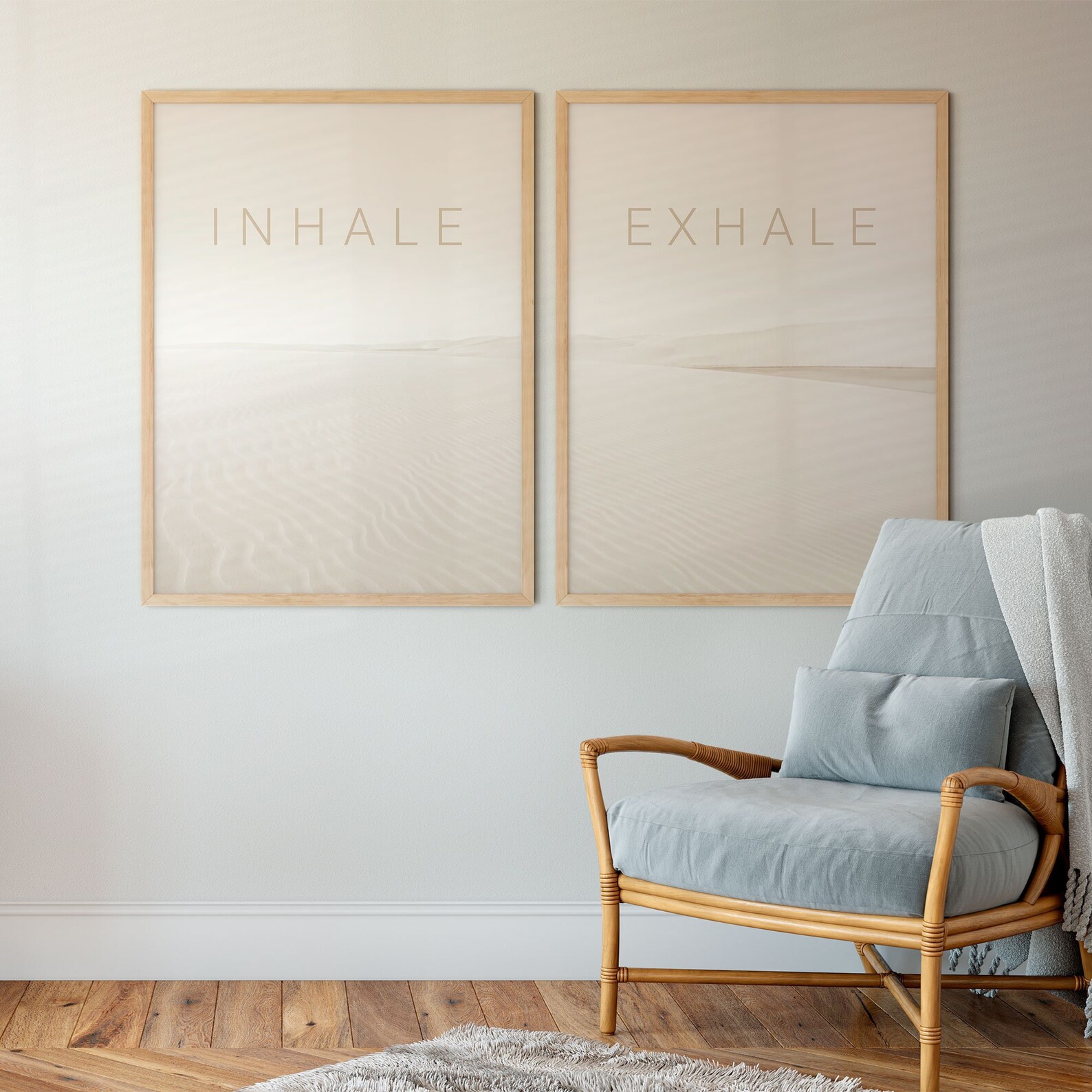 Diptych Inhale Exhale Over Desert Landscape Art Print - Etsy