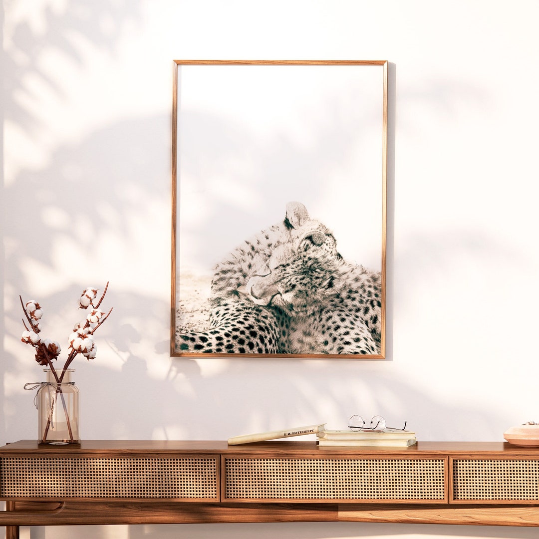 Cheetah Poster in Digital Download. Cheetahs Art Print for a Wildlife ...