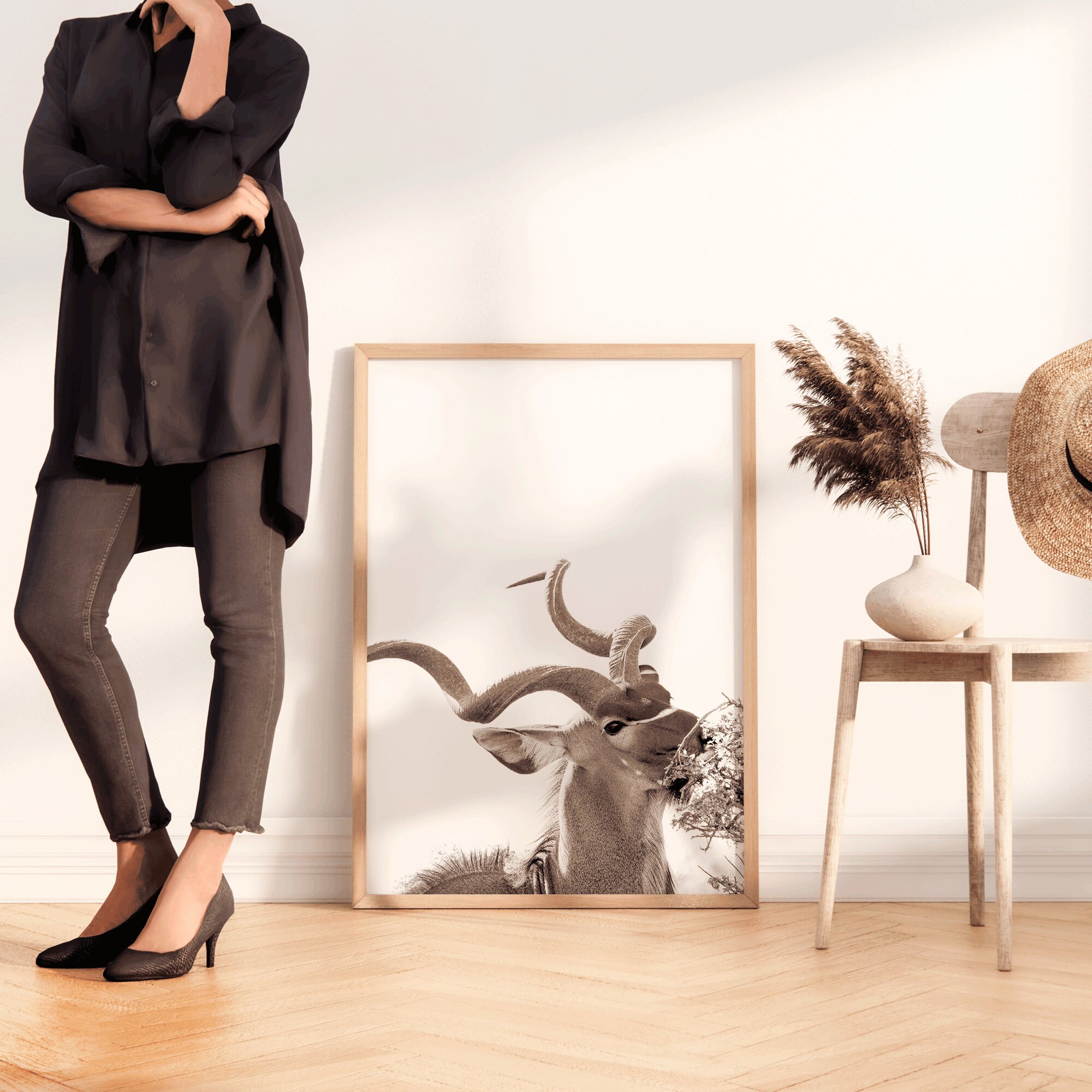 Printable Kudu Art Print. Kudu Wall Art for Living Room Decor. Best ...