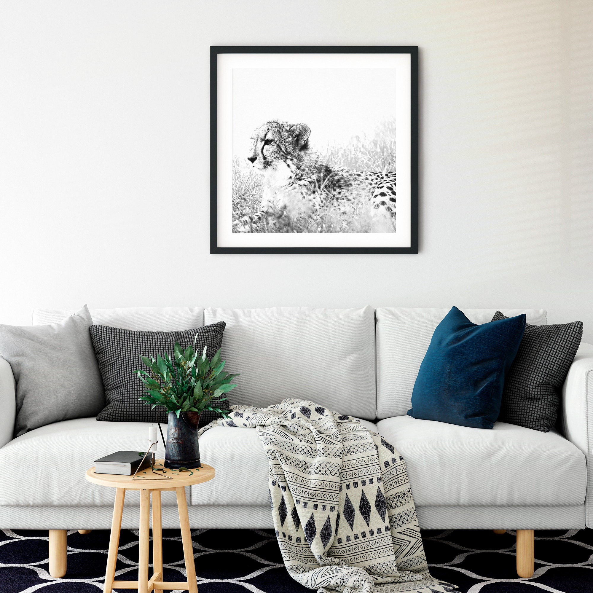 Cheetah Photography, Safari Animal Photo Art, Black and White Cheetah ...