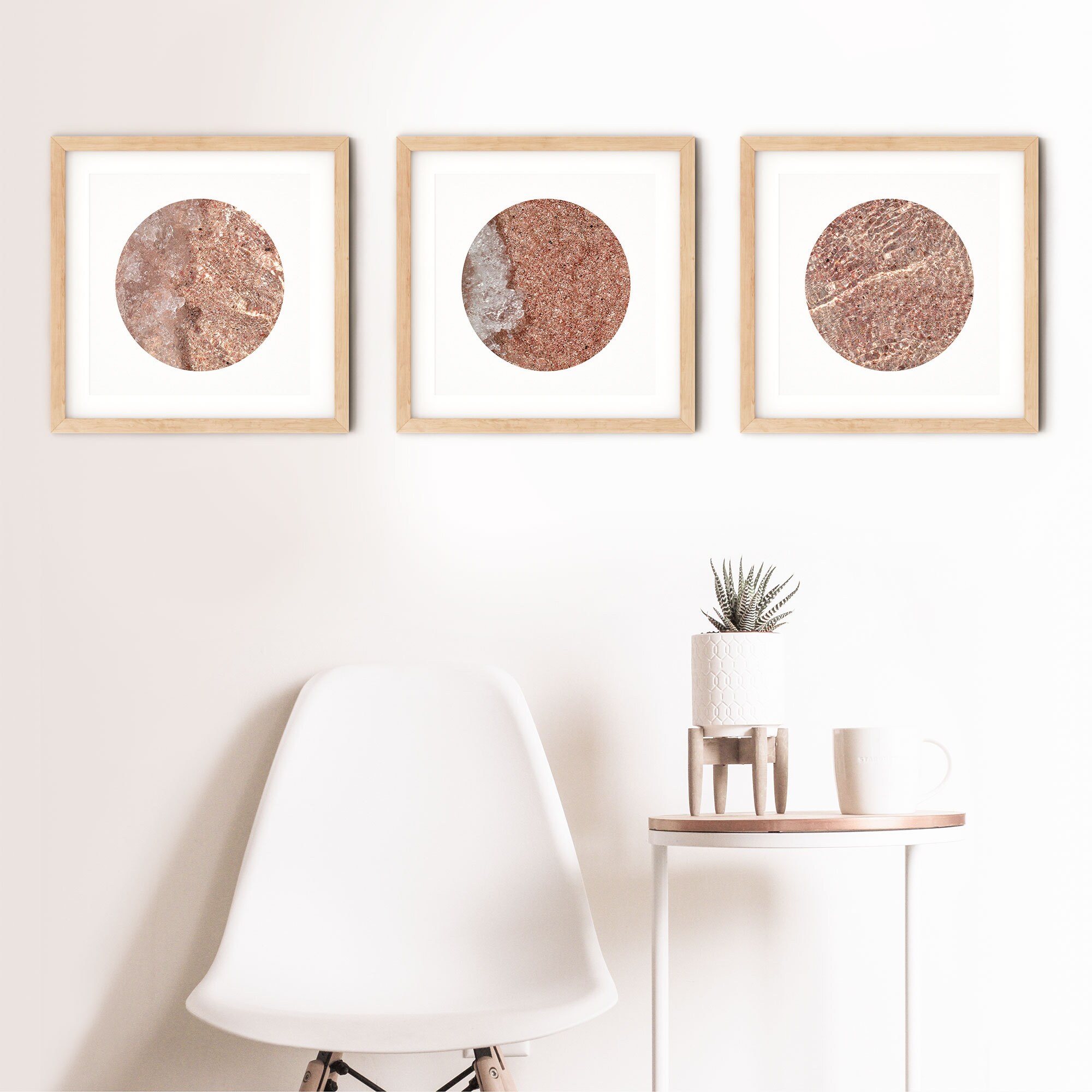 Sand Beach Set of 4, Shiny Sand Print, Neutral Boho Print Minimal Set ...