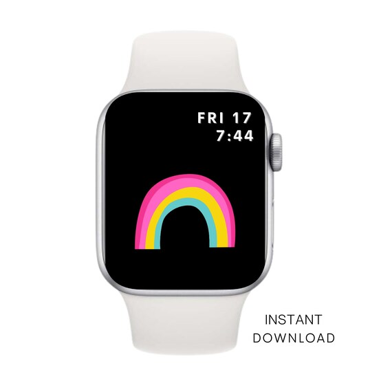 Rainbow Apple Watch Wallpaper Rainbow Watch Background Apple | Etsy