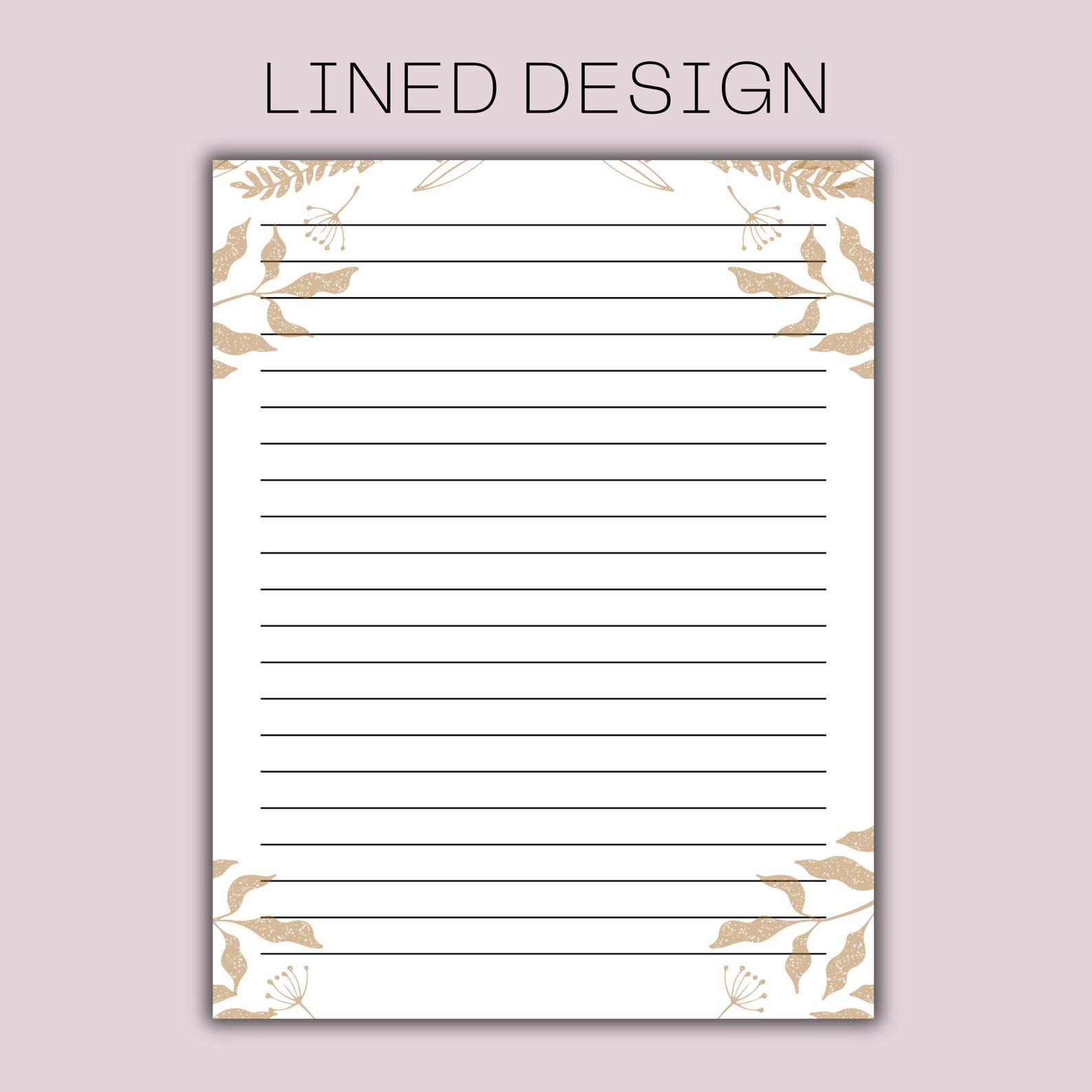 Printable Stationery Digital Journal Pages Lined and Unlined Printable ...