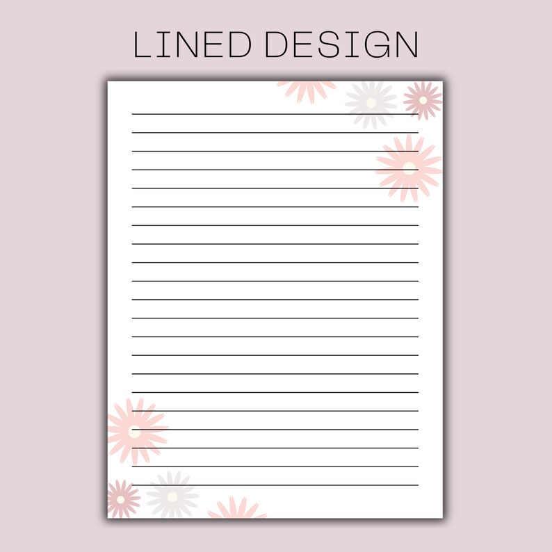 Printable Stationery Digital Journal Pages Lined and Unlined Printable ...