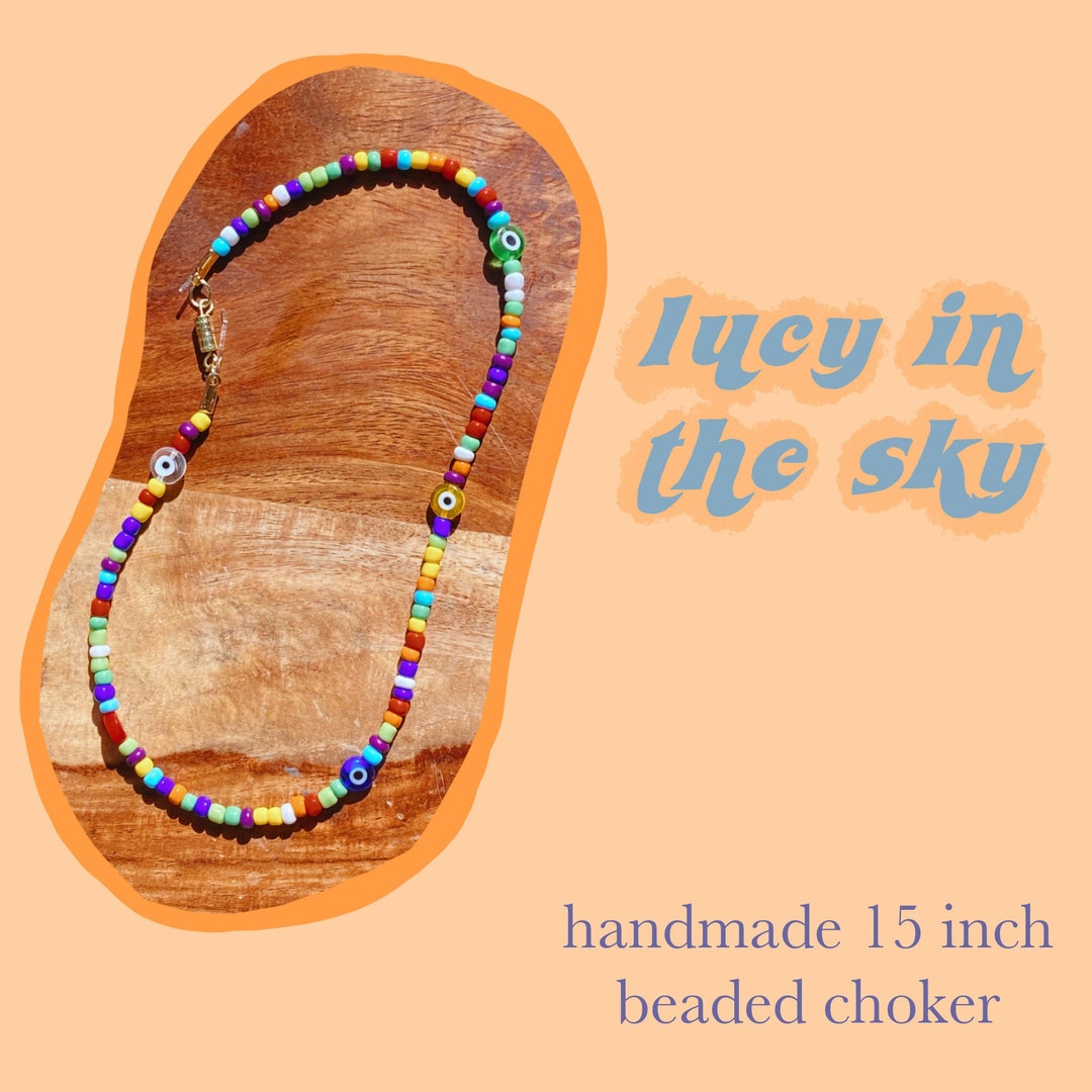 Lucy in the Sky Choker | Unique Beaded Choker | Seed Bead Choker | Hand ...