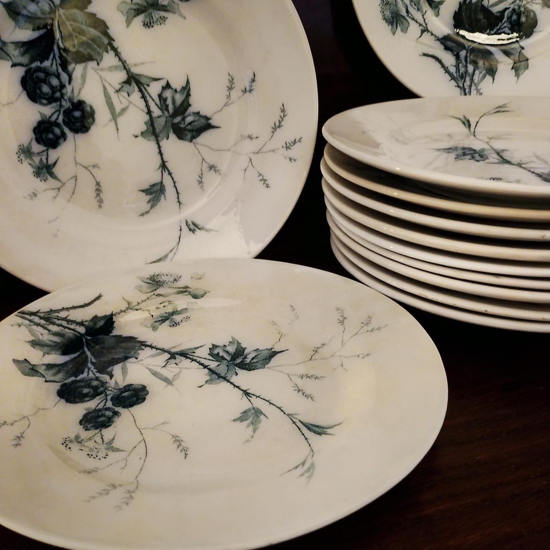 Villeroy Boch Rubus Cake Plate: Blue Creamware, Botanical Design - Etsy