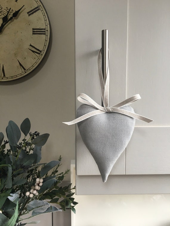 Laura Ashley Austen Grey Fabric Hanging Heart Plain Grey - Etsy UK
